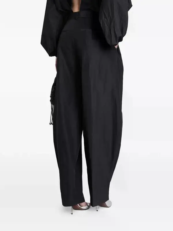 Andamane The Attico Tracy Pleated Wide-leg Trousers - Black