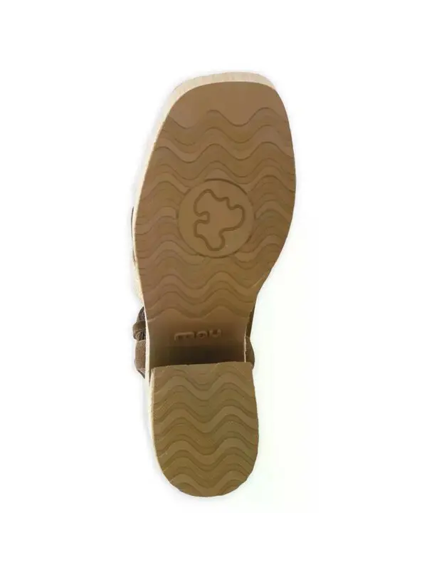 Mou Logo Plaque Crochet Trim Sandals