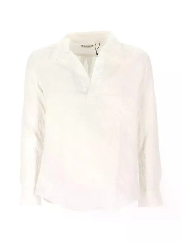 Altea Crinkled-finish Long-sleeve Shirt - White