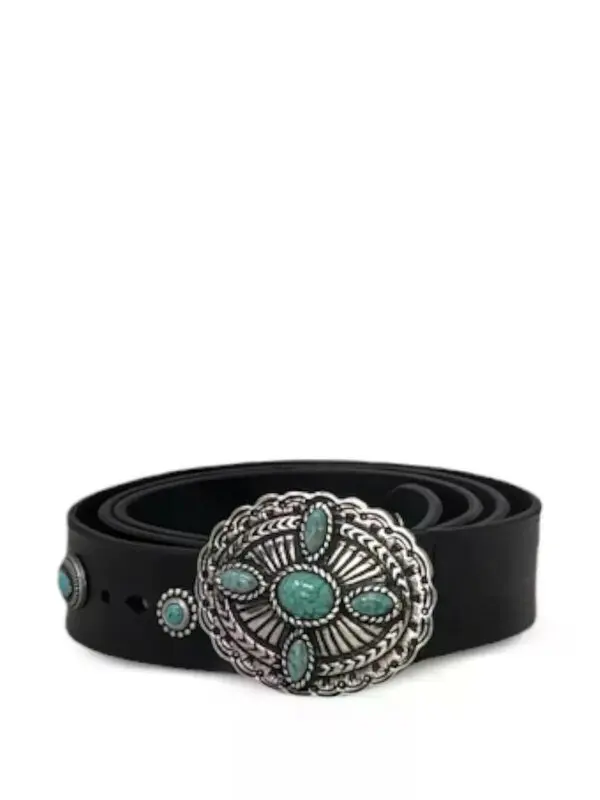 Orciani Embellished Leather Belt - Black