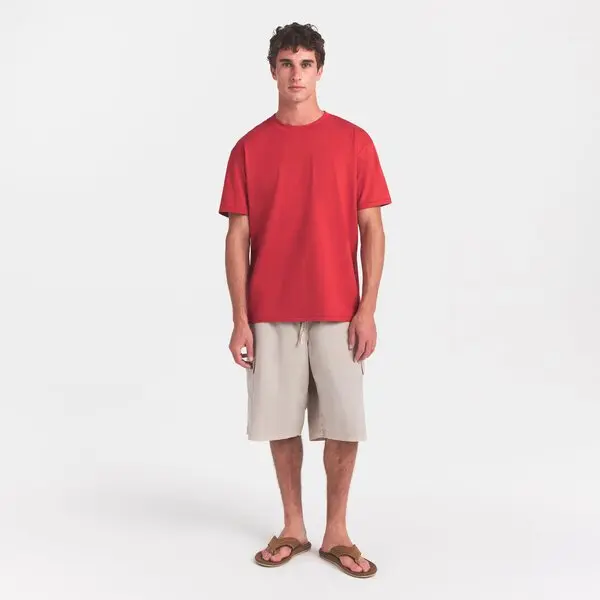 SKIMS Relaxed T Shirt | Red | Medium | Heavyweight Cotton - Washed Red