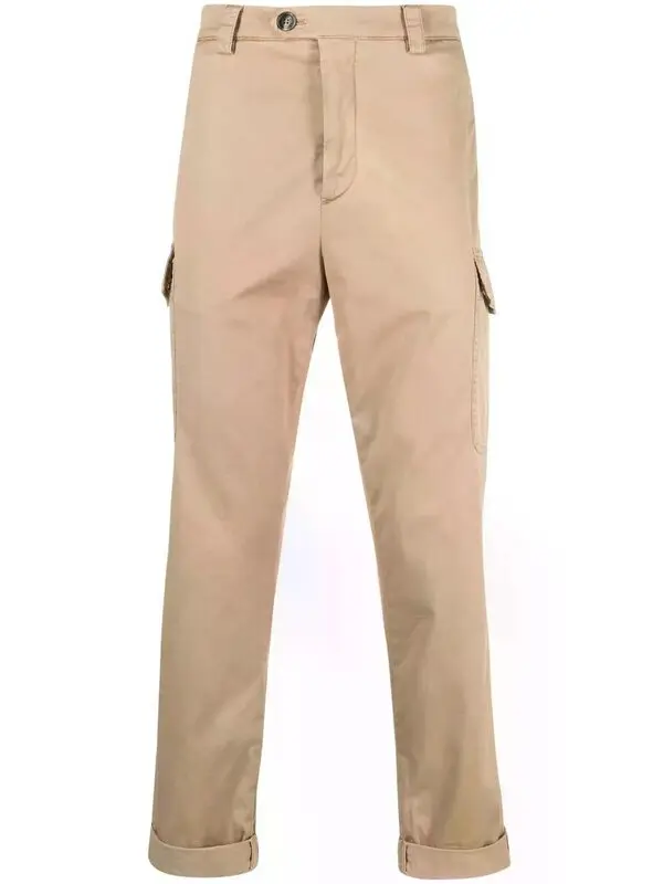 Brunello Cucinelli Beige Stretch Cotton Cargo Trousers