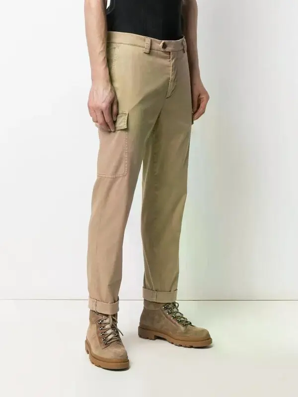Brunello Cucinelli Beige Stretch Cotton Cargo Trousers
