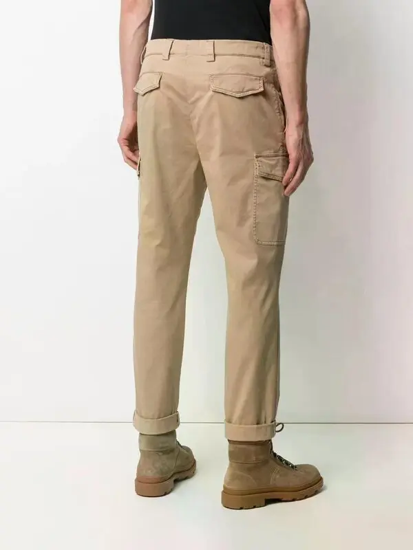Brunello Cucinelli Beige Stretch Cotton Cargo Trousers