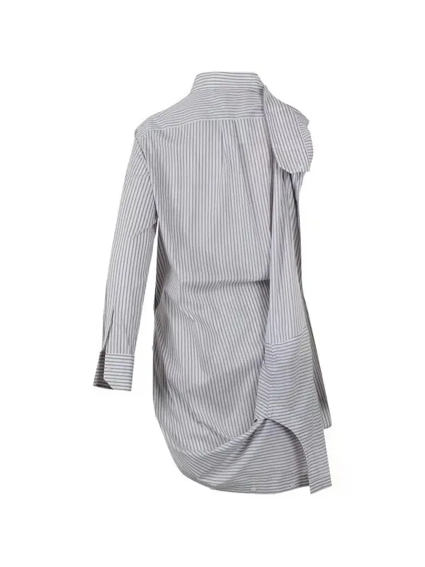 BALOSSA Asymmetric Striped Shirt
