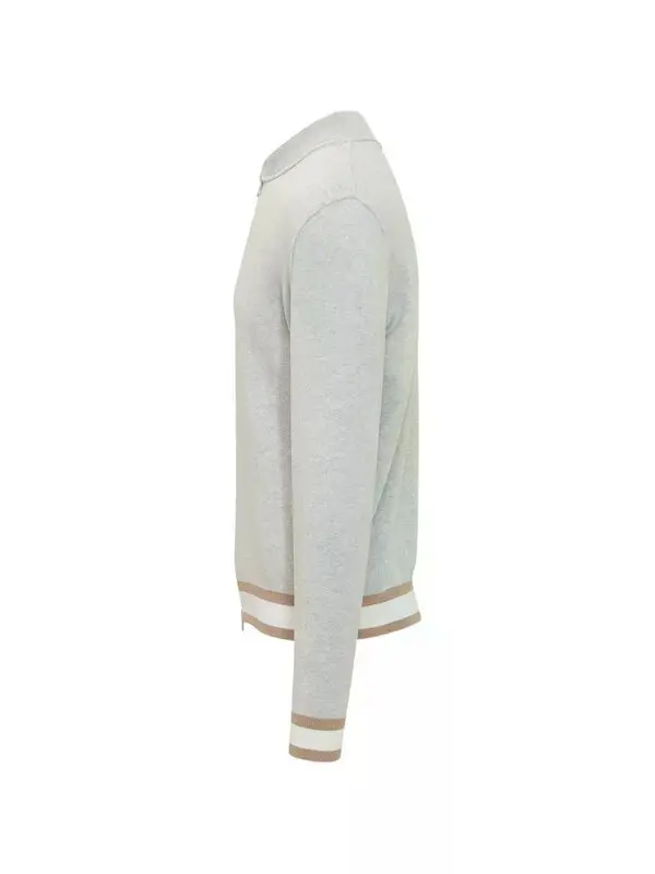 FILIPPO DE LAURENTIIS Zip-up Bomber Jacket With Striped Trim