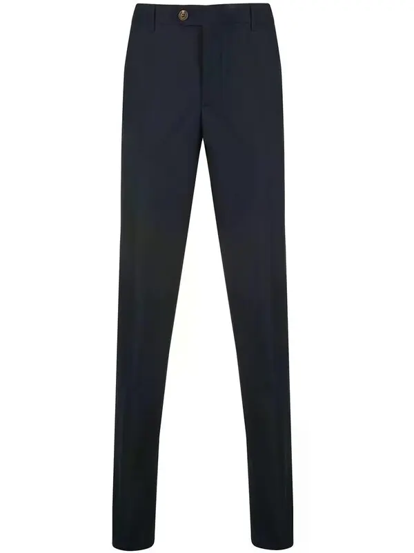 Brunello Cucinelli Navy Virgin Wool Tailored Trousers