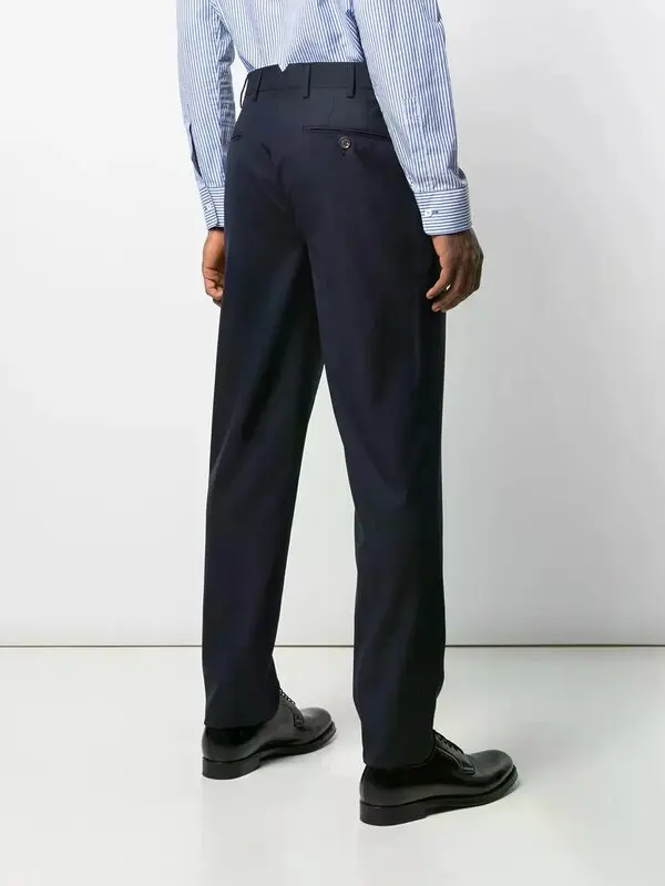 Brunello Cucinelli Navy Virgin Wool Tailored Trousers