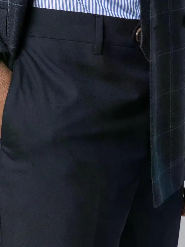 Brunello Cucinelli Navy Virgin Wool Tailored Trousers