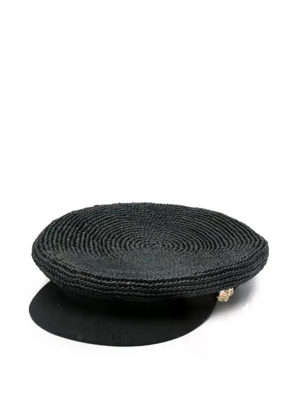 Borsalino Logo Plaque Beret - Black