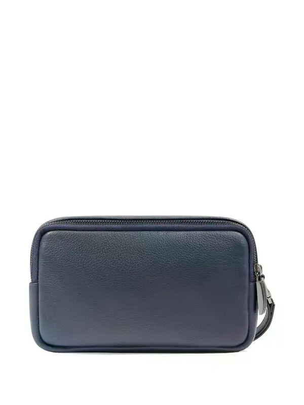 PIQUADRO Grained Leather Clutch Bag - Blue