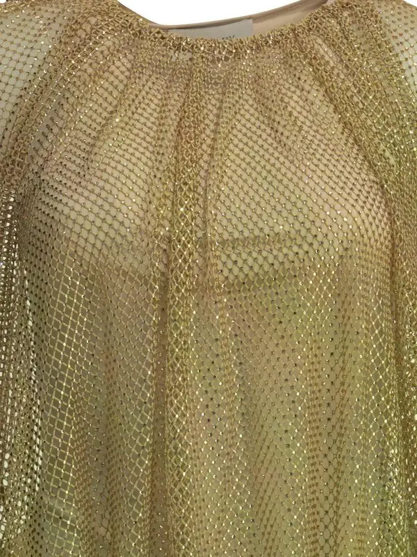 Sportmax Max Mara Crystal-embellished Mesh Top