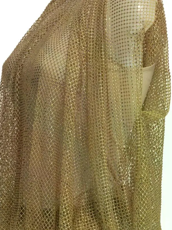 Sportmax Max Mara Crystal-embellished Mesh Top