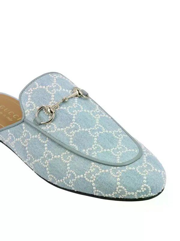 Gucci Princetown Slipper With Pearls And Horsebit Detail