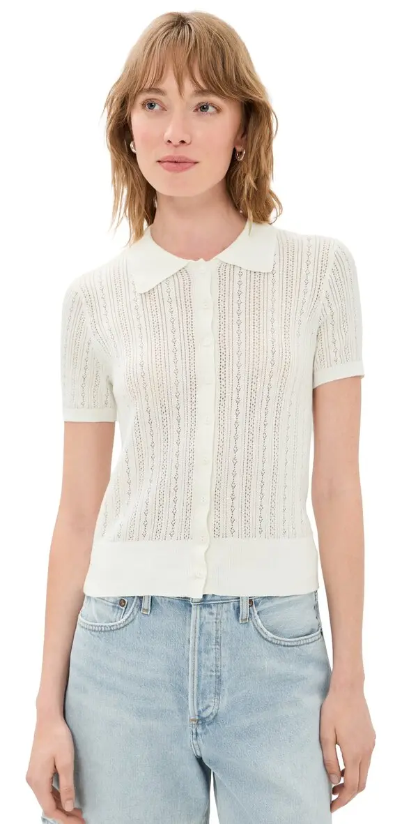 Joe's Jeans The Davey Pointelle Cardigan - Ecru