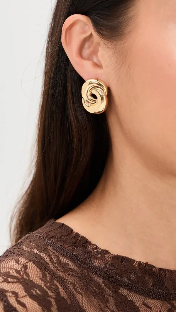 LUV AJ Solstice Knot Stud Earrings - Gold