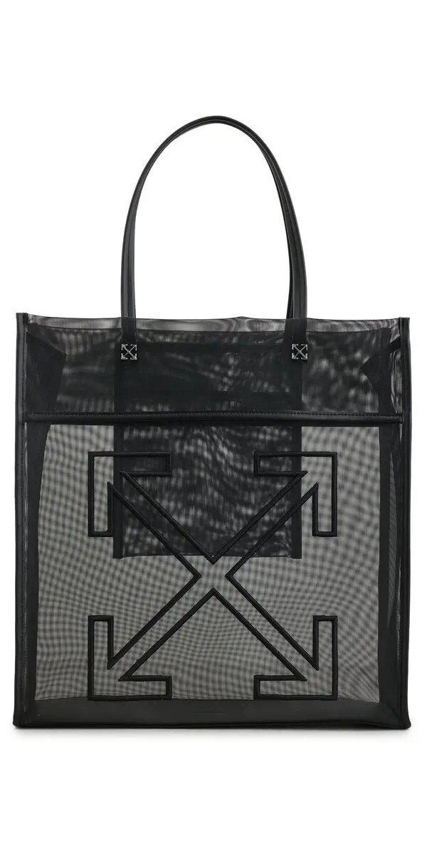 Off-White Mesh Market Tote Bag - Black