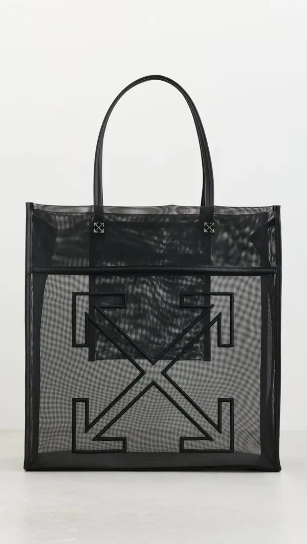 Off-White Mesh Market Tote Bag - Black