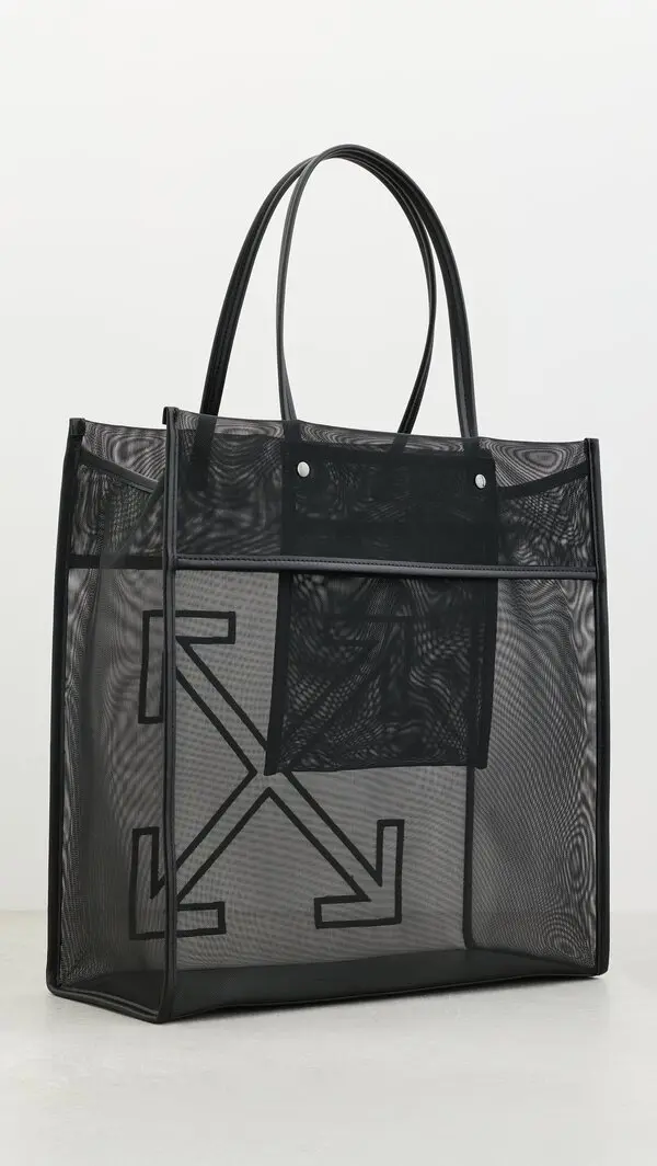 Off-White Mesh Market Tote Bag - Black