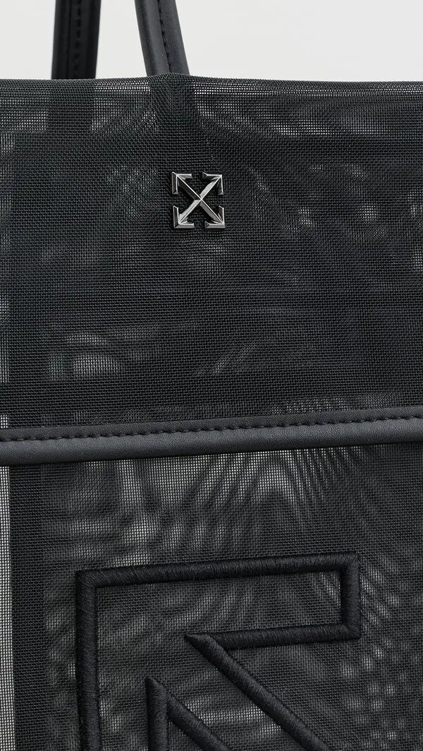 Off-White Mesh Market Tote Bag - Black