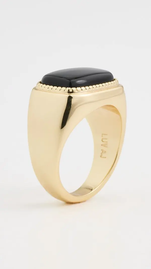 LUV AJ Midnight Mesa Signet Ring