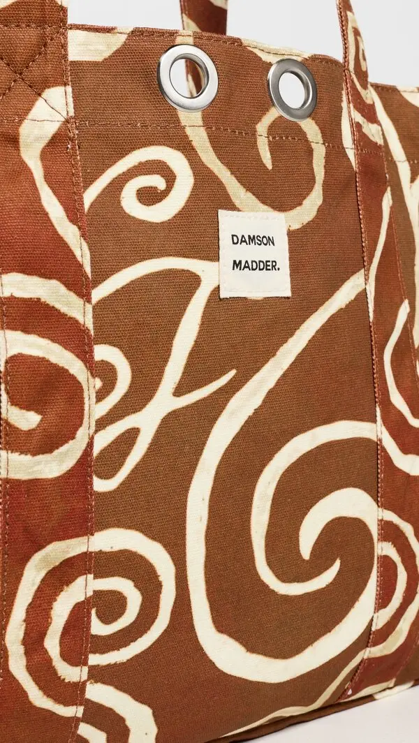 DAMSON MADDER Large Swirl Canvas Eyelet Tote Bag