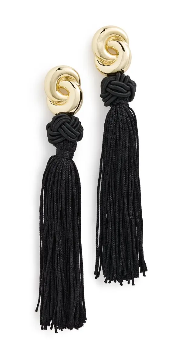 LUV AJ Solstice Knot Tassel Earrings - Gold