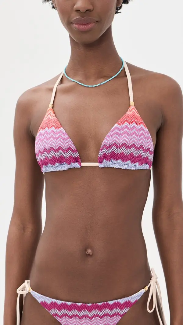 PQ SWIM Chevron Triangle Bikini Top - Sunkissed