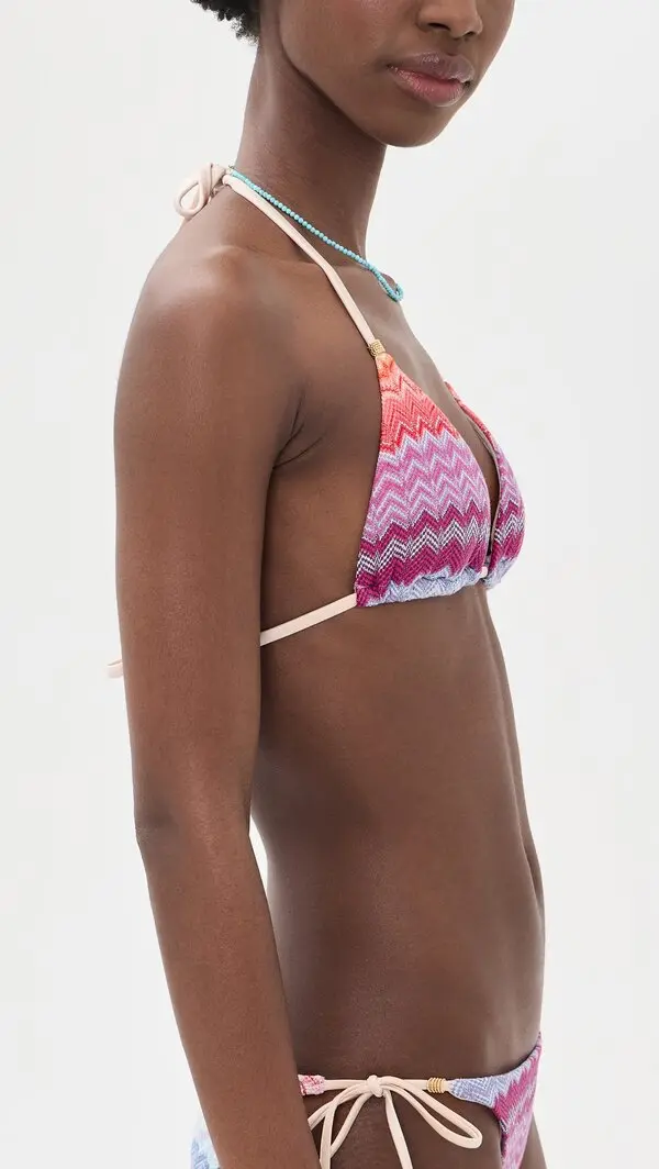 PQ SWIM Chevron Triangle Bikini Top - Sunkissed