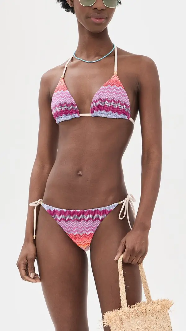 PQ SWIM Chevron Triangle Bikini Top - Sunkissed