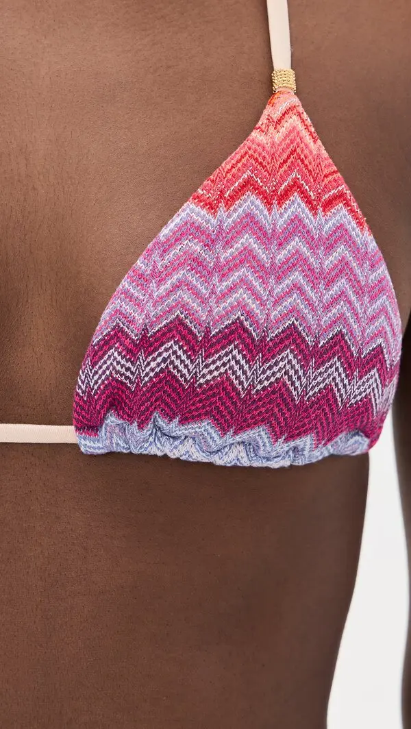 PQ SWIM Chevron Triangle Bikini Top - Sunkissed