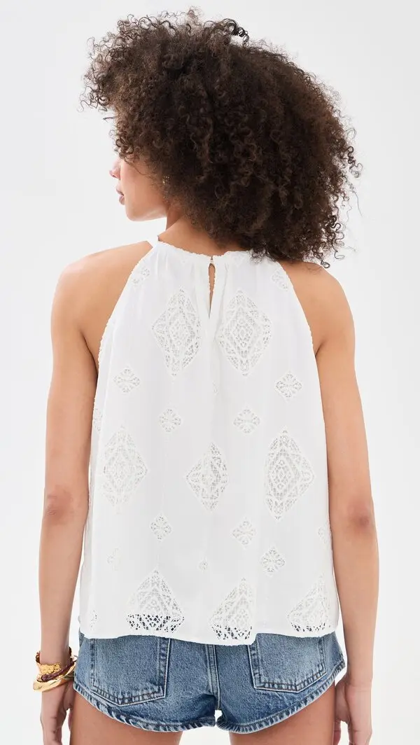Ba&sh Embroidered Lace Halter Maxi Top