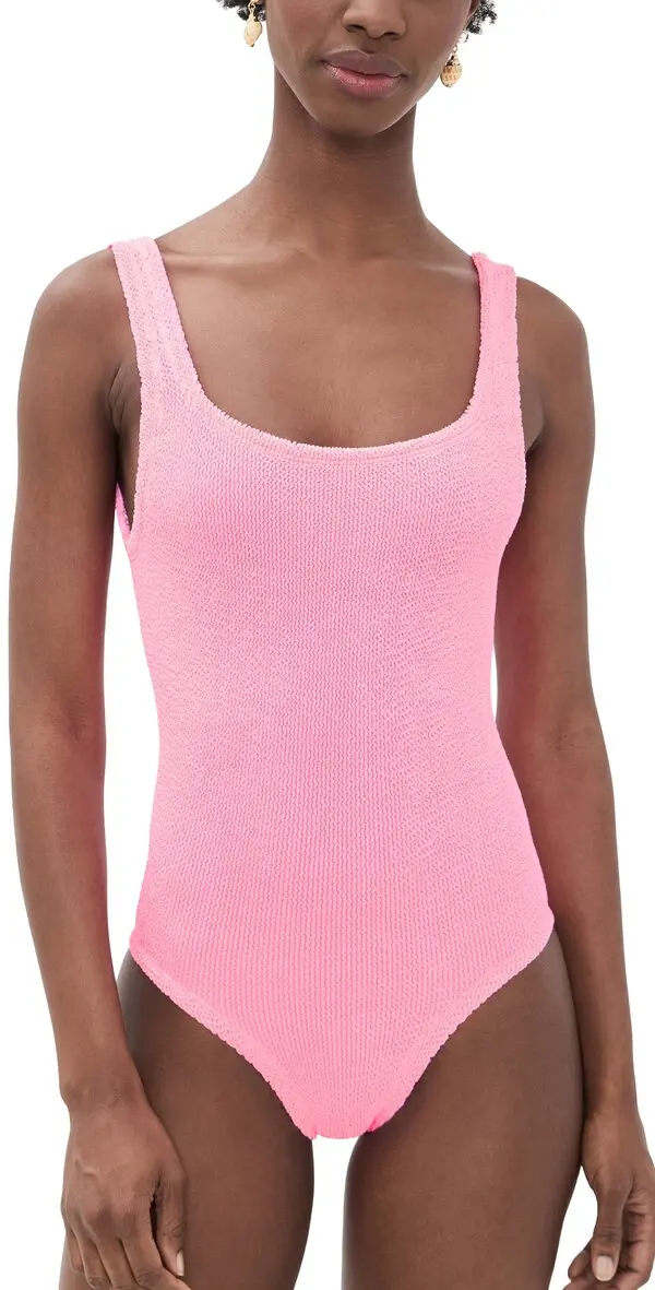 Hunza G Square Neck Piece Swimsuit - Bubblegum