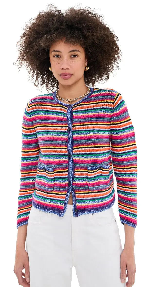 Ba&sh Fanny Striped Knit Cardigan