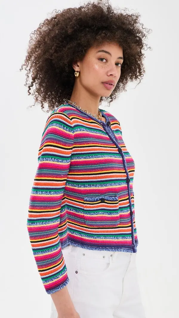 Ba&sh Fanny Striped Knit Cardigan