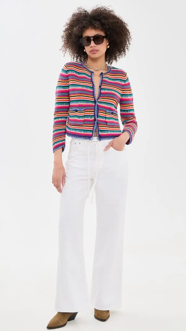 Ba&sh Fanny Striped Knit Cardigan