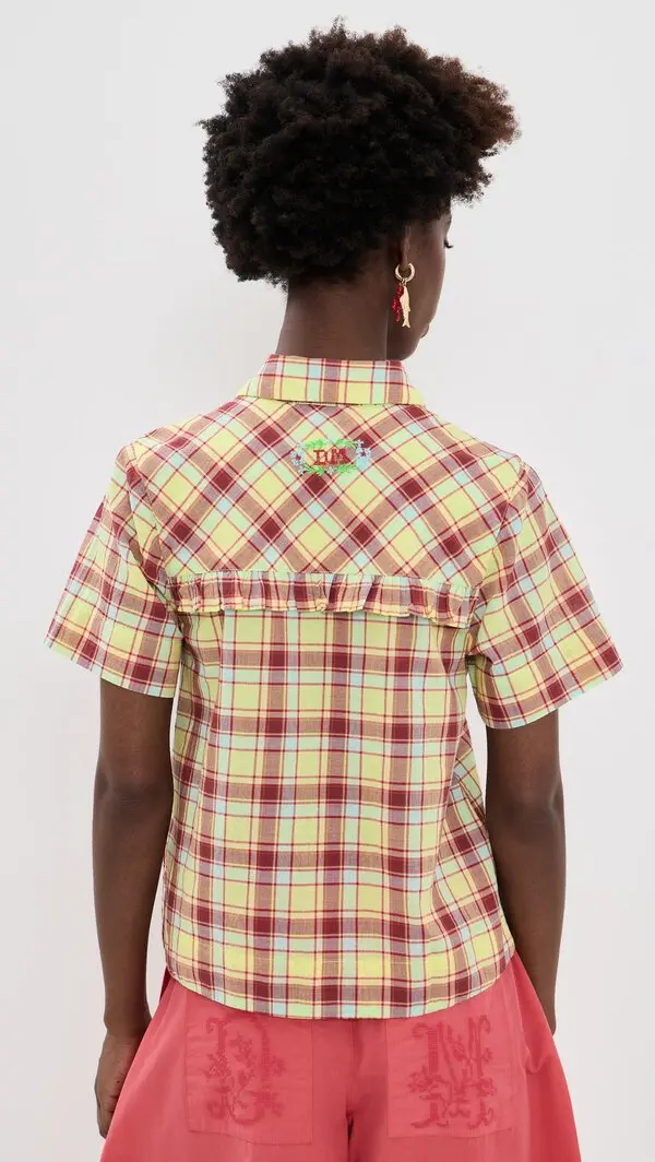 DAMSON MADDER Checked Embroidered Shirt