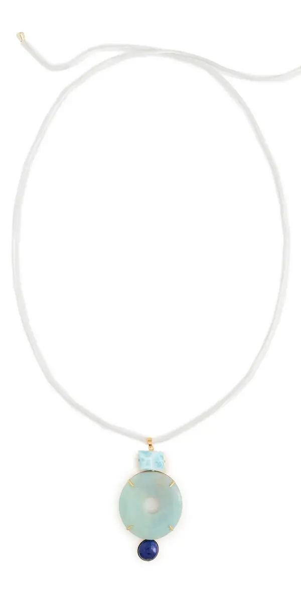 JENNIFER BEHR Devon Necklace With Lapis Lazuli, And Larimar - Aquamarine