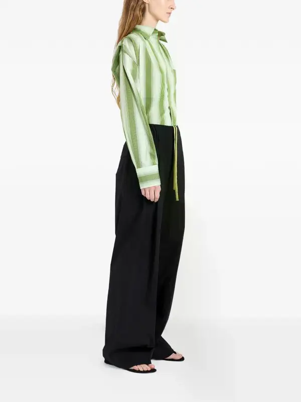 Proenza Schouler Pleated Wide Leg Trousers - Black