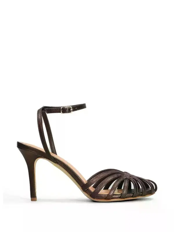 THE SELLER Metallic Effect Cage Sandals