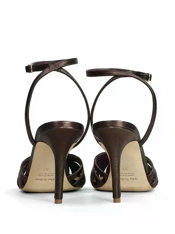 THE SELLER Metallic Effect Cage Sandals