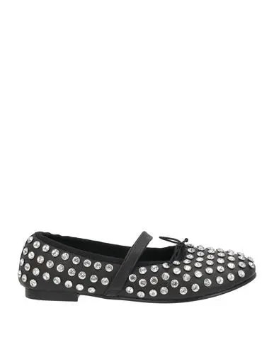 Maje Ballet Flats Leather With Crystal Embellishments