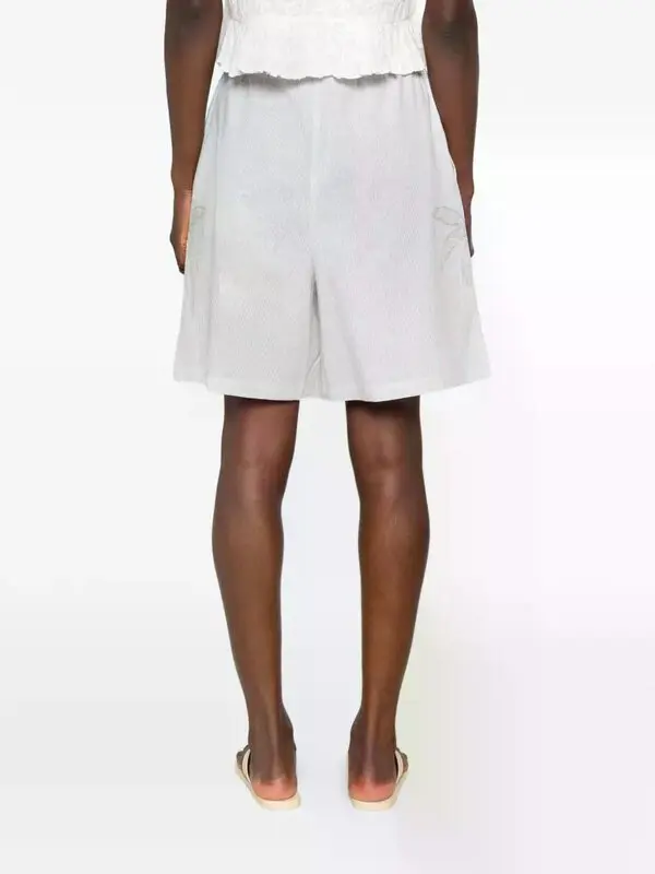 Maison Labiche Pinstriped Palm Patch Shorts