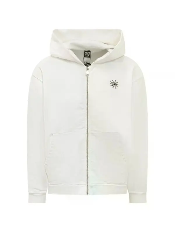 HTC LOS ANGELES Sun Embellished Zip-up Hoodie - White
