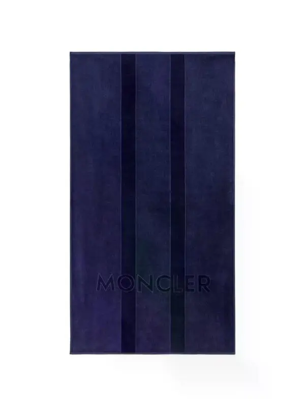 Moncler Logo Cotton Beach Towel - Blue