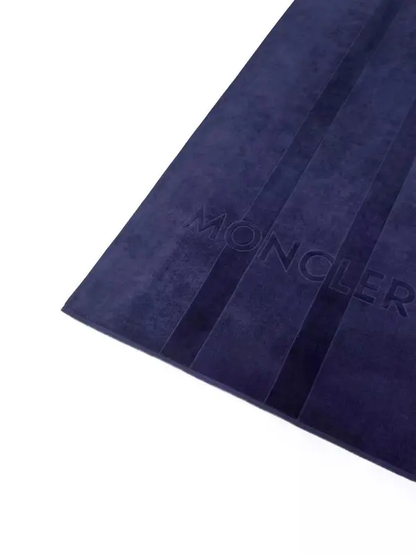 Moncler Logo Cotton Beach Towel - Blue