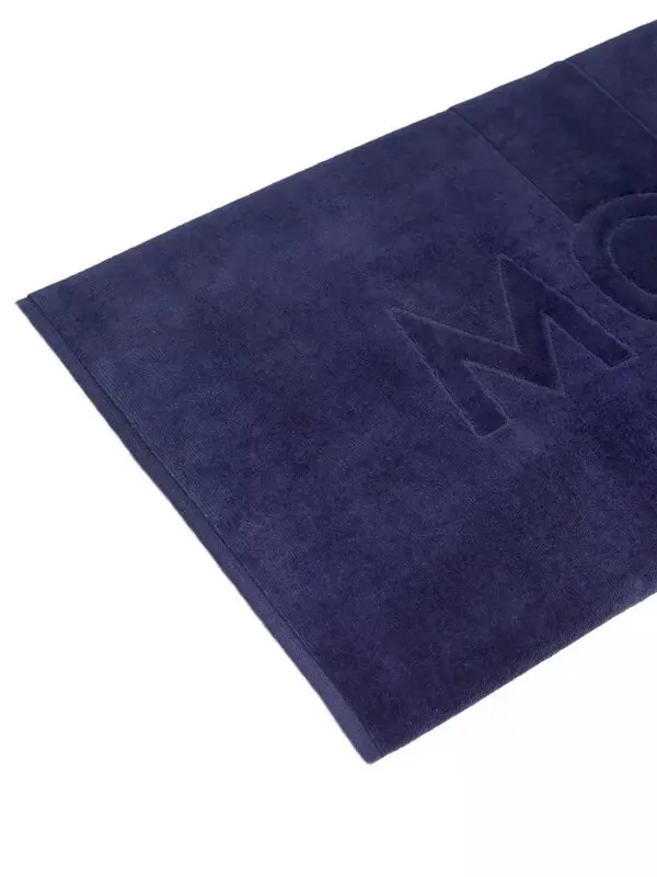 Moncler Logo Cotton Beach Towel - Blue