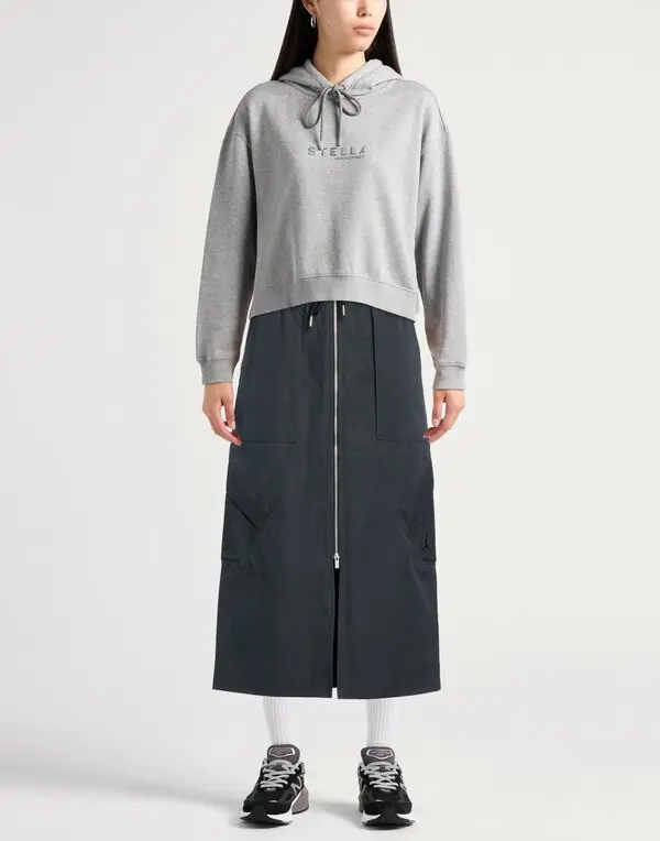 JORDAN Flared Midi Skirt With Embroidered Logo