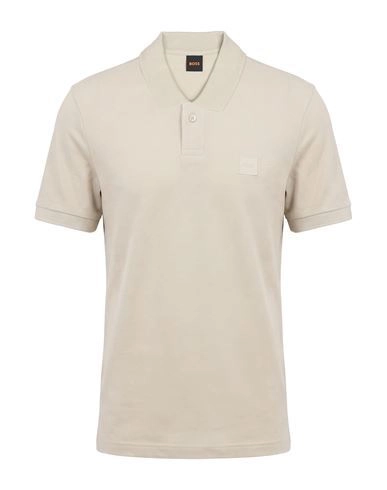 BOSS Polo Shirt Size Cotton, Elastane - Beige