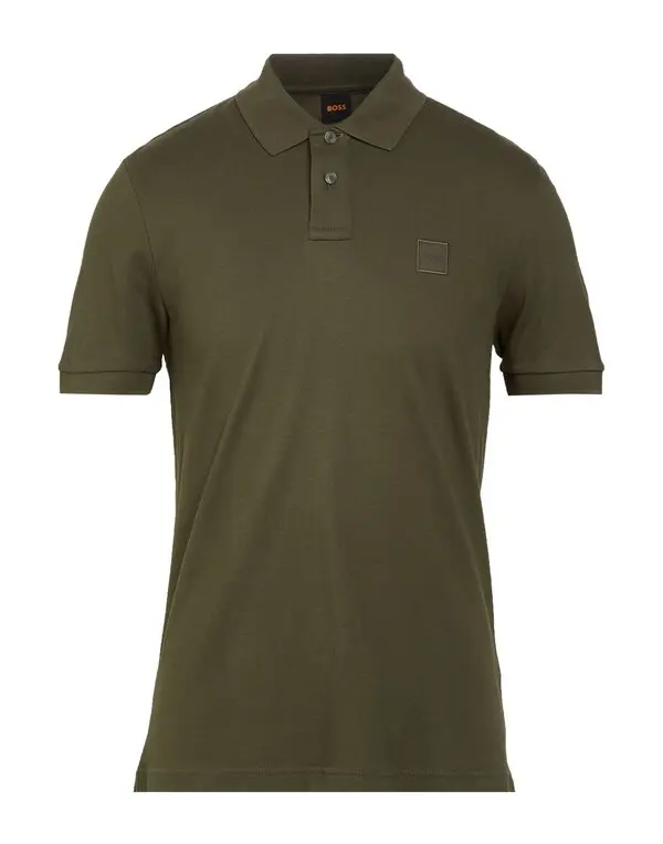 BOSS Polo Shirt Size Cotton, Elastane - Green